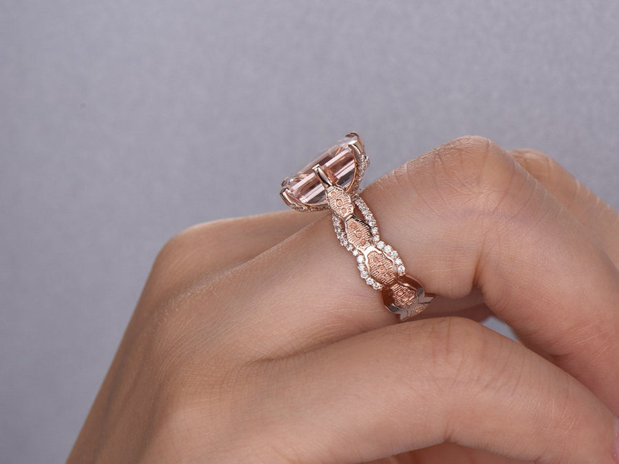 Custom Morganite Engagement & Wedding Rings | Lord of Gem Rings