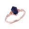Hexagon Blue Sandstone Ring,14K Gold/Silver | LOGR