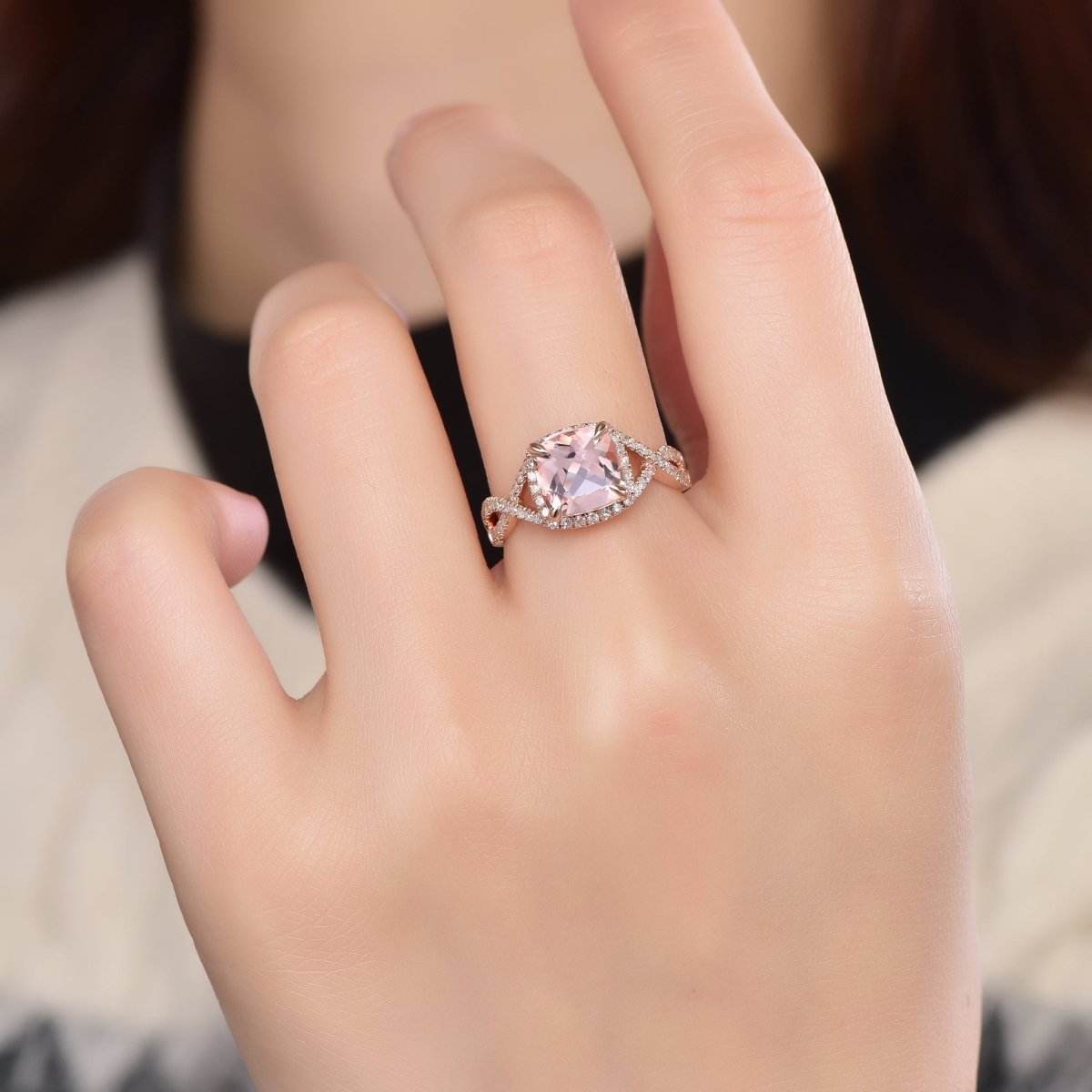 Custom Morganite Engagement & Wedding Rings | Lord of Gem Rings