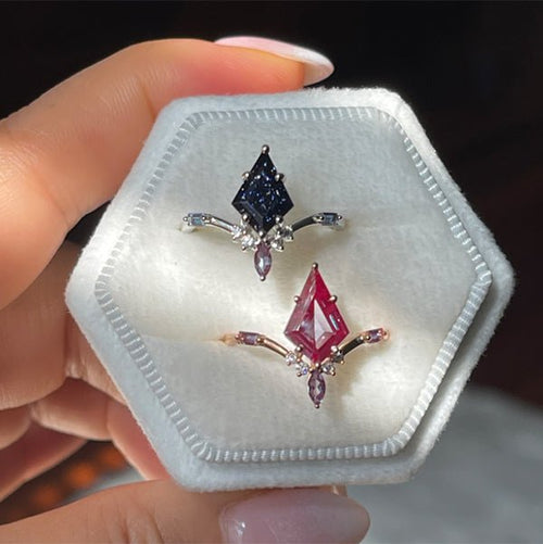 Kite Cut Alexandrite Ring in Silver